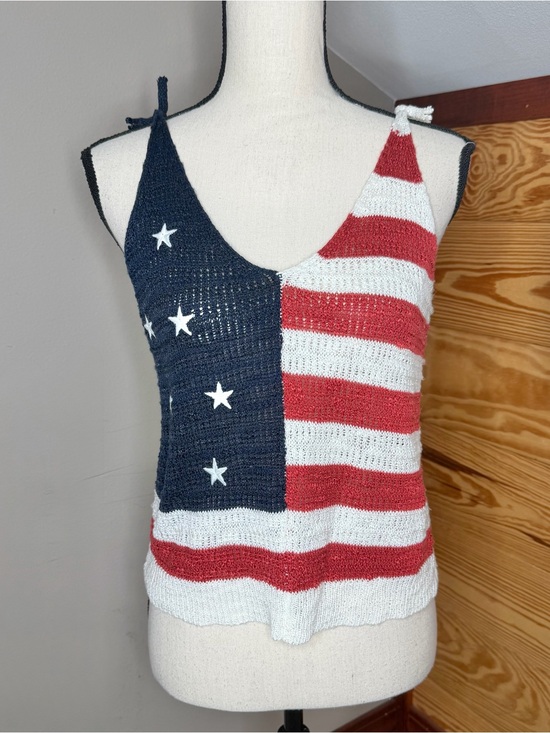 coco + jaimeson | Tops | Coco Jaimeson American Flag Knit Sweater Tank ...